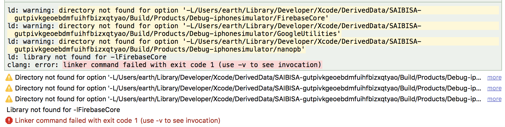 iOS: ld: library not found for -lFirebaseCore · Issue #85 · chemerisuk/cordova-plugin-firebase ...
