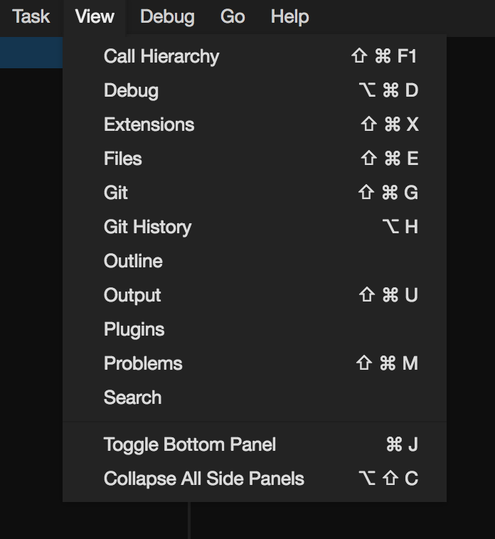 Missing 'View' keybindings · Issue #2837 · eclipse-theia/theia · GitHub