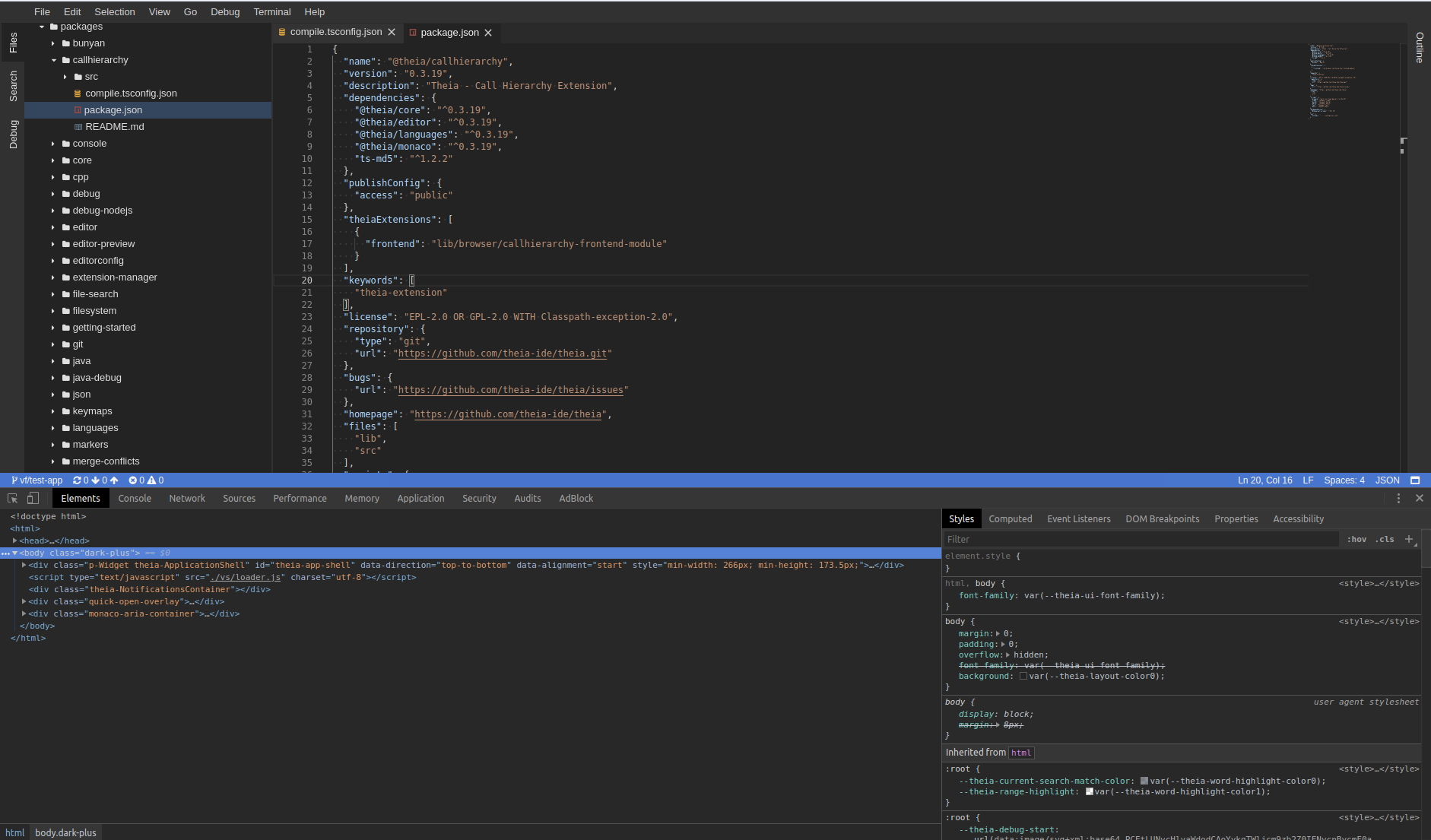 [devtools] Is that possible to embed a standalone devtools in theia's bottom panel? · Issue ...
