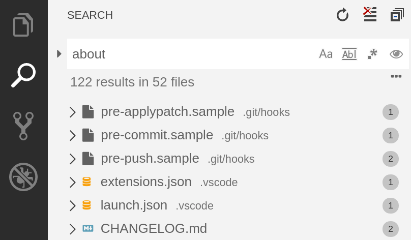 search-in-workspace: does not respect 'files.exclude' · Issue #7273 ...