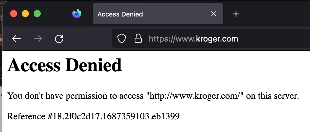 Identify sites that go to "Access Denied" or "Verify you are a human ...