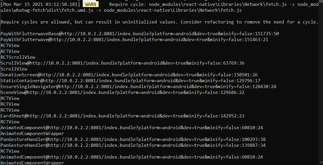 Require Recycling Error Logs · Issue 19 · Flutterwave React Native · Github