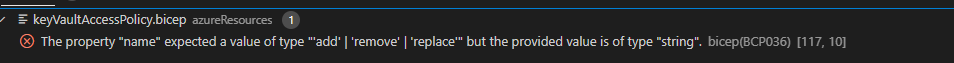 Issue With Keyvault Access Policy Resource · Issue 1058 · Azurebicep