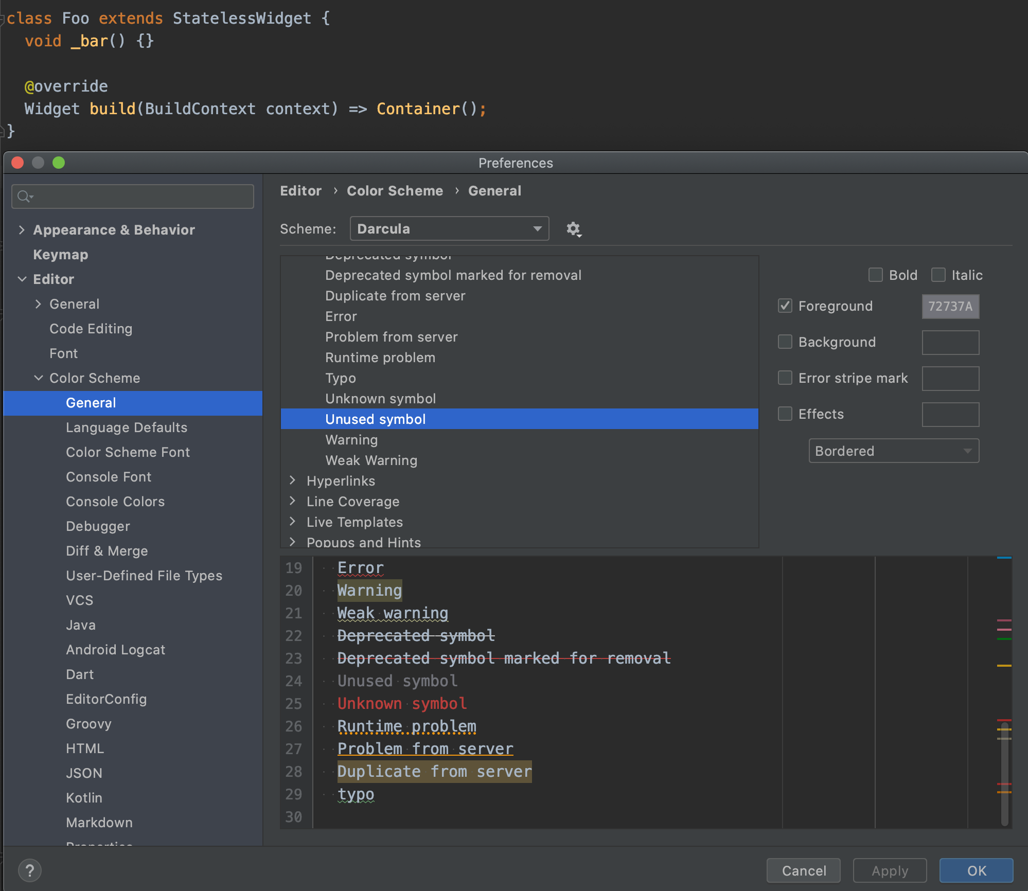 Unused Methods Not Greying Out When Not Referenced · Issue 5075 · Flutterflutter Intellij 6857
