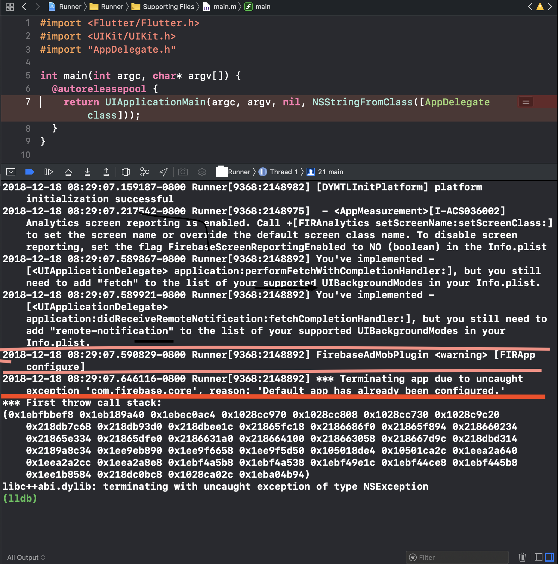 FirebaseAdMobPlugin [FIRApp configure] · Issue #25449 · flutter/flutter · GitHub