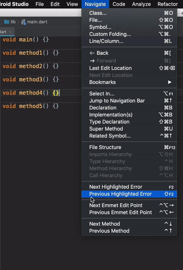 Use ⌃↑ And ⌃↓ Keys To Quickly Move Between Methods In The Editor Not Working · Issue 3678