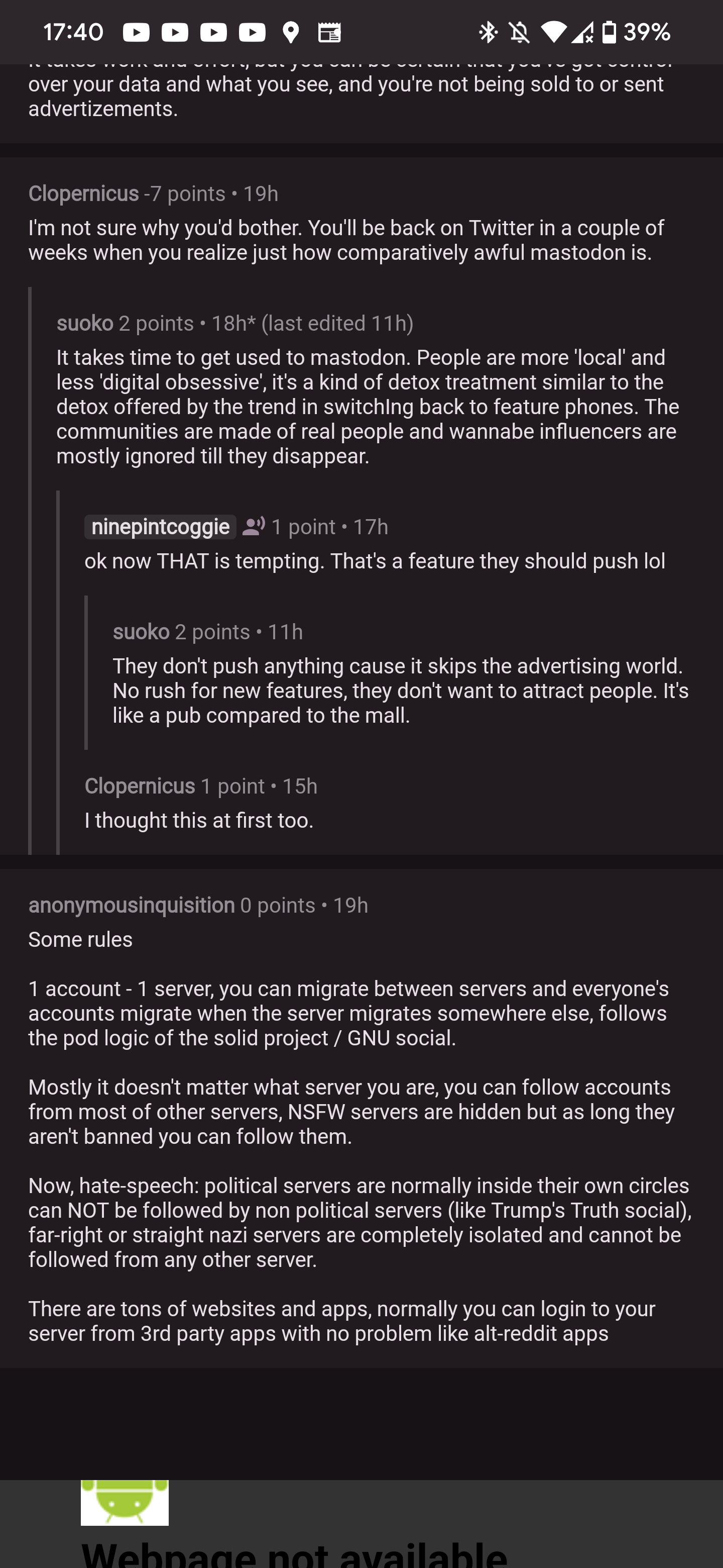 Suggestion: Reply threads · Issue #264 · mastodon/mastodon-android · GitHub