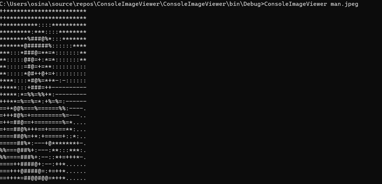 GitHub - sinbaddoraji/ConsoleImageViewer: A little program that converts images to ASCII art