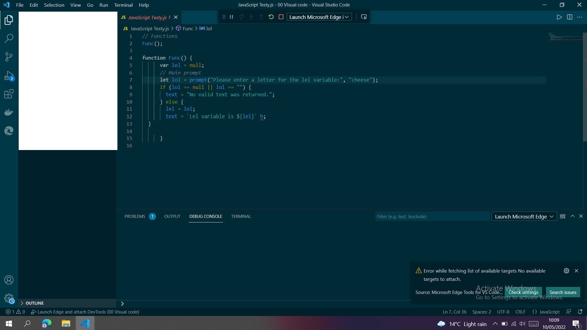 Error while fetching list of available targets · Issue #1025 · microsoft/vscode-edge-devtools ...