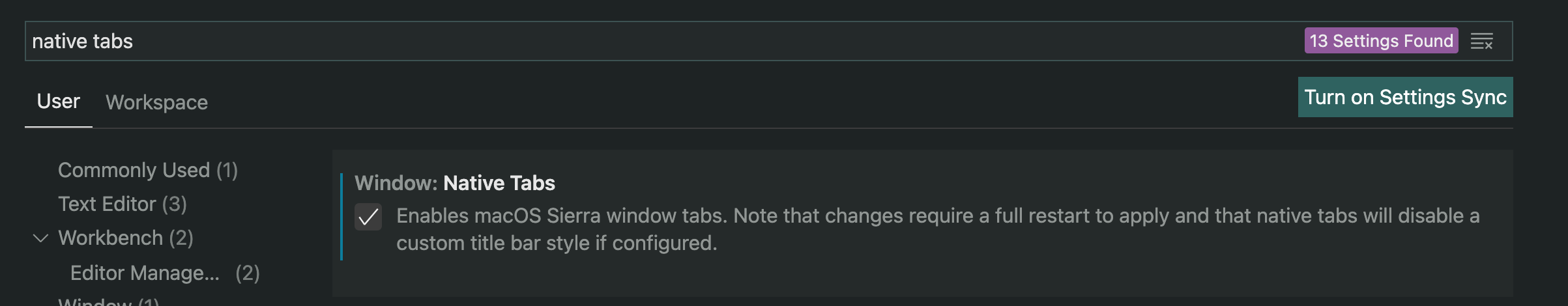 Broken Macos Native Tabs Mode In The New Vs Code Version · Issue 7067
