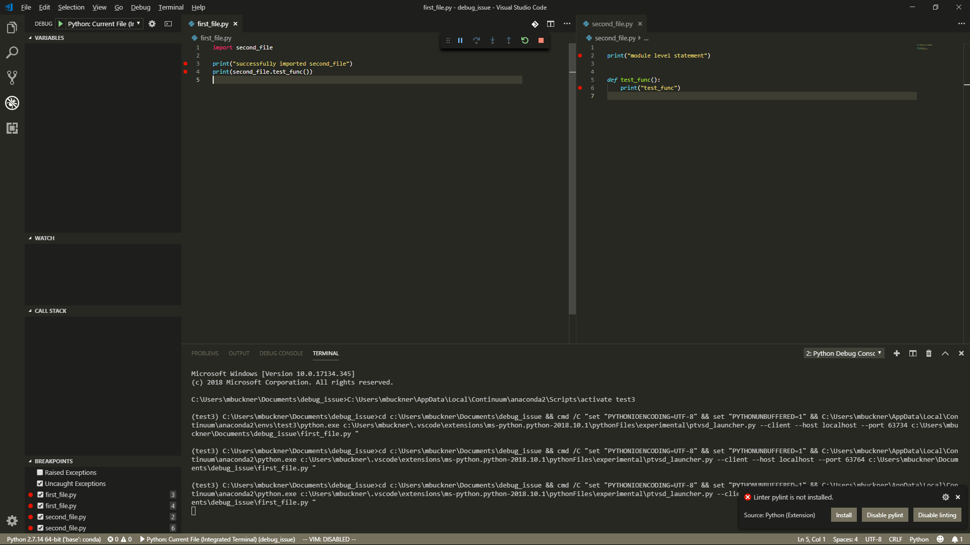 Vscode Hangs When Debugging With Step Into F11 · Issue 3069 · Microsoftvscode Python · Github 7208