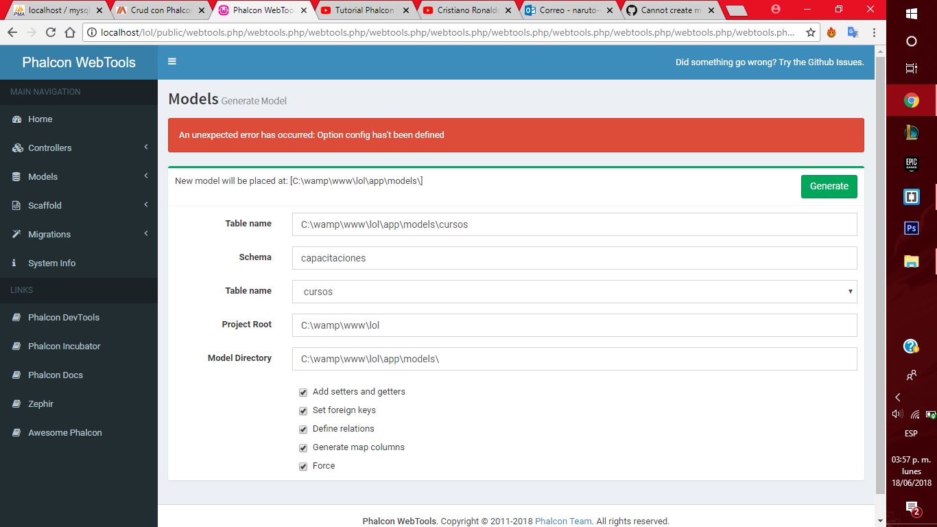 Cannot Create Model Via Devtools But Can Create Controller · Issue 976 8060