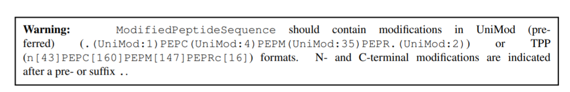 spectrast2tsv.py "N-term(UniMod:1)" vs ".(Unimod:1)" modification in ...