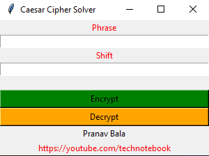 GitHub - TechNotebookYT/CaesarCipher: This program allows you to encode and decode caesar ciphers