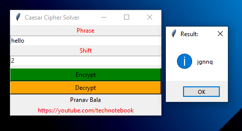 GitHub - TechNotebookYT/CaesarCipher: This program allows you to encode and decode caesar ciphers