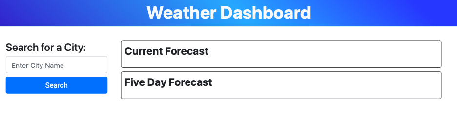 GitHub - eeleelksm/weather-dashboard: Weather Dashboard - a Weather ...