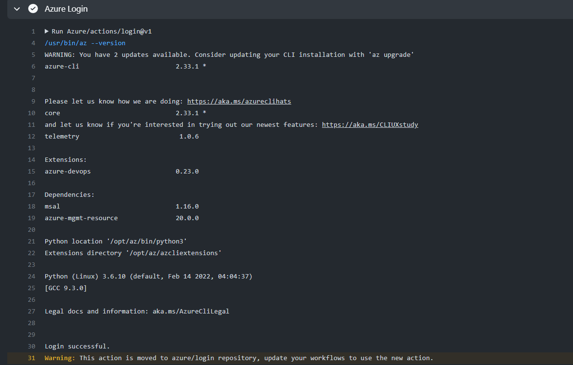 Error: Az CLI Login failed. Please check the credentials and make sure ...