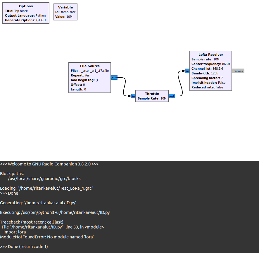 ModuleNotFoundError: No module named 'lora' · Issue #125 · rpp0/gr-lora · GitHub