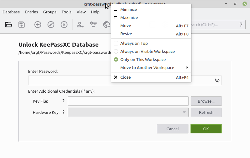 KeepassXC display in Linux Mint Cinnamon 20.0 cannot be resized. · Issue #4999 · keepassxreboot ...