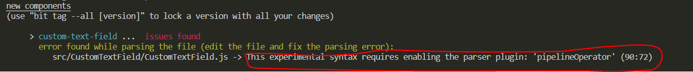 Pipeline operator is not understood by Bit CLI · Issue #3028 · teambit/bit · GitHub