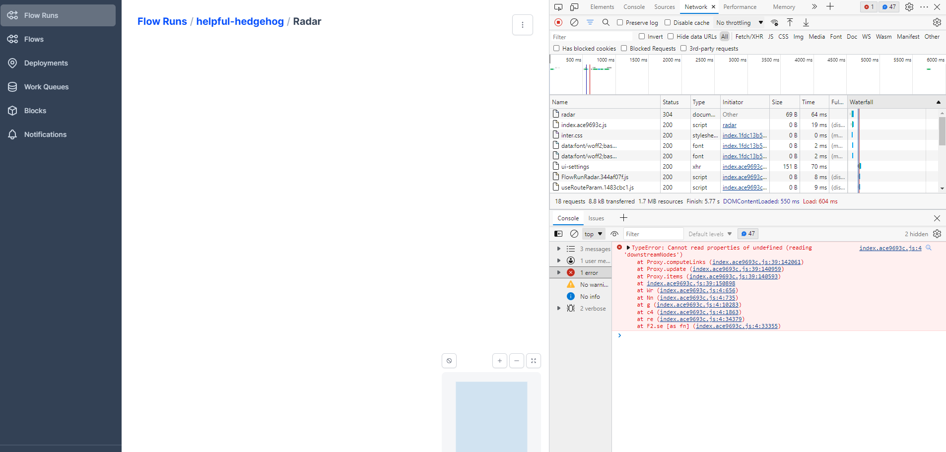 Bug javascript Radar UI · Issue #7565 · PrefectHQ/prefect · GitHub