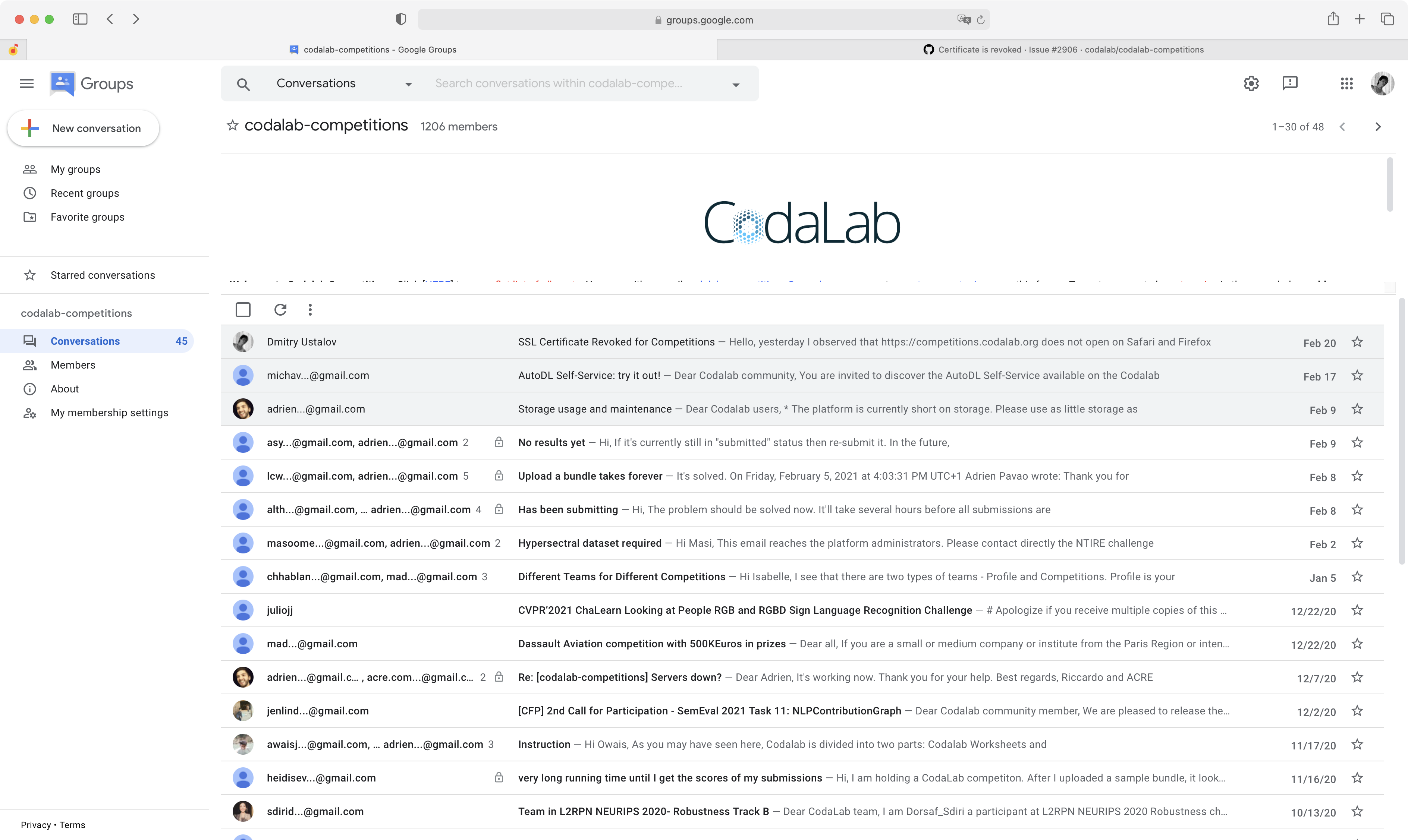Certificate is revoked · Issue #2906 · codalab/codalab-competitions · GitHub