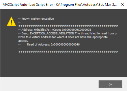 3ds Max 2019: Error showing up during 3ds startup with Corona renderer installed · Issue #858 ...