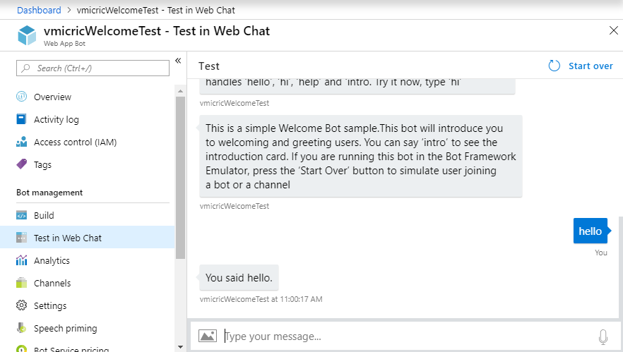 Deployed sample doesn't work on Azure · Issue #1203 · microsoft/BotBuilder-Samples · GitHub