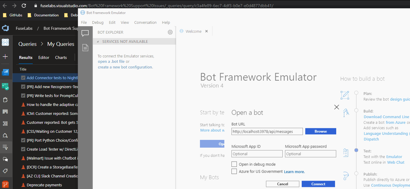 Connecting to bot opens Azure Gov webpage · Issue #2031 · microsoft/BotFramework-Emulator · GitHub