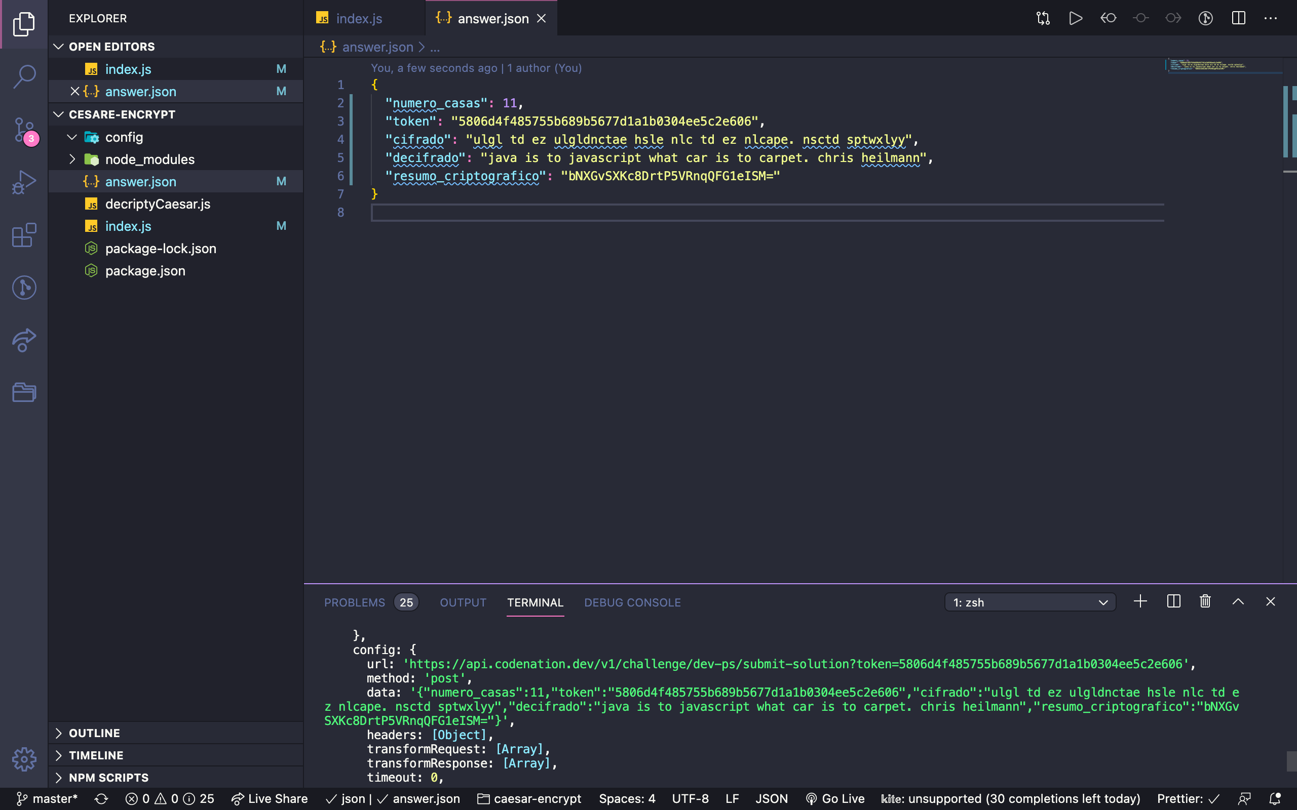 GitHub - GonzalezCarol/caesar-encrypt: Desafio descriptografia de Julio ...