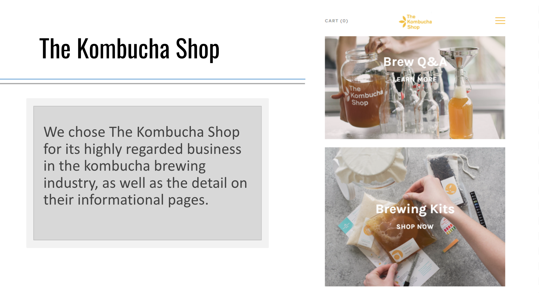 Research project for a kombucha site · GitHub