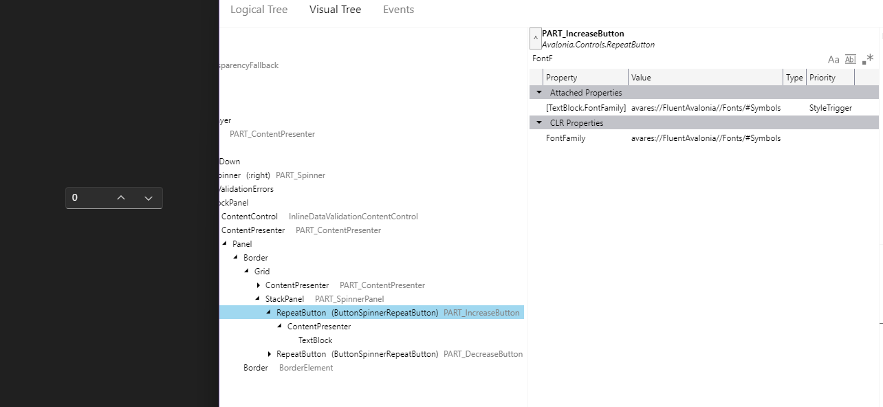 NumericUpDown is not displaying the up/down button icons. · Issue #259 · amwx/FluentAvalonia ...