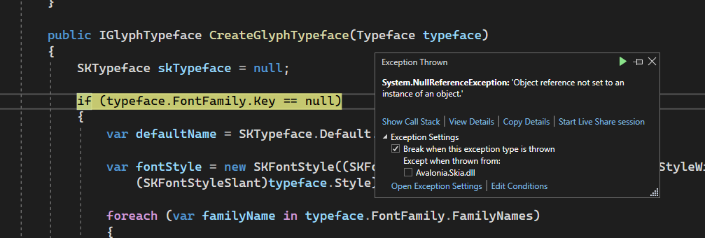 [Preview 5] CreateGlyphTypeface NullReferenceException when FontFamily is $Default · Issue ...