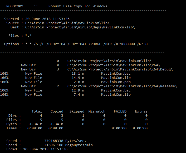 Build Complete with VS2017 but Unreal/plugin/AirSim folder not ...