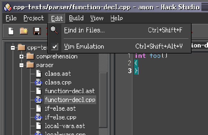 Hack Studio: Vim Emulation Mode not persisting when switching between ...