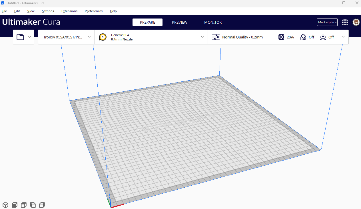 Bed outline and grid is gone from the Cura v.5.2.1 PREPARE and PREVIEW screens · Issue #14374 ...