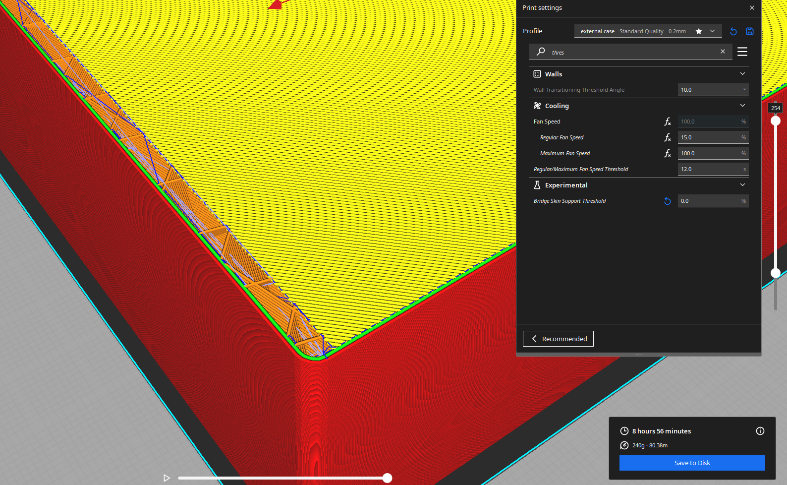 'Minimum Bridge Wall Length' not coinciding with 'Infill Line Distance ...
