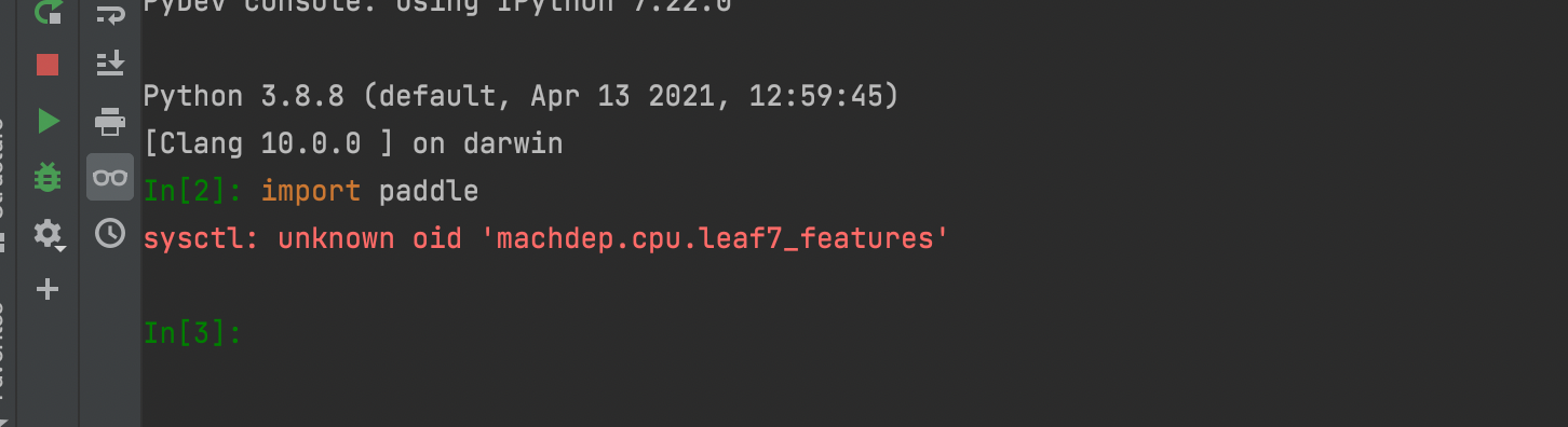 import paddle时，出现sysctl: unknown oid 'machdep.cpu.leaf7_features' · Issue #35658 · PaddlePaddle ...