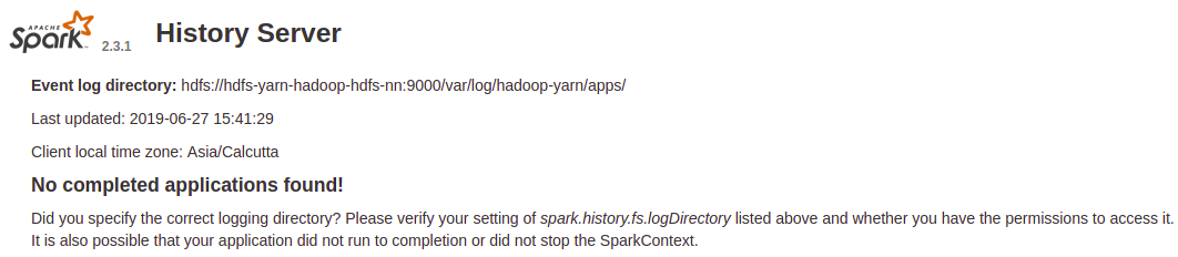 [stable/spark-history-server] HELP - No logs being shown in UI · Issue #15090 · helm/charts · GitHub