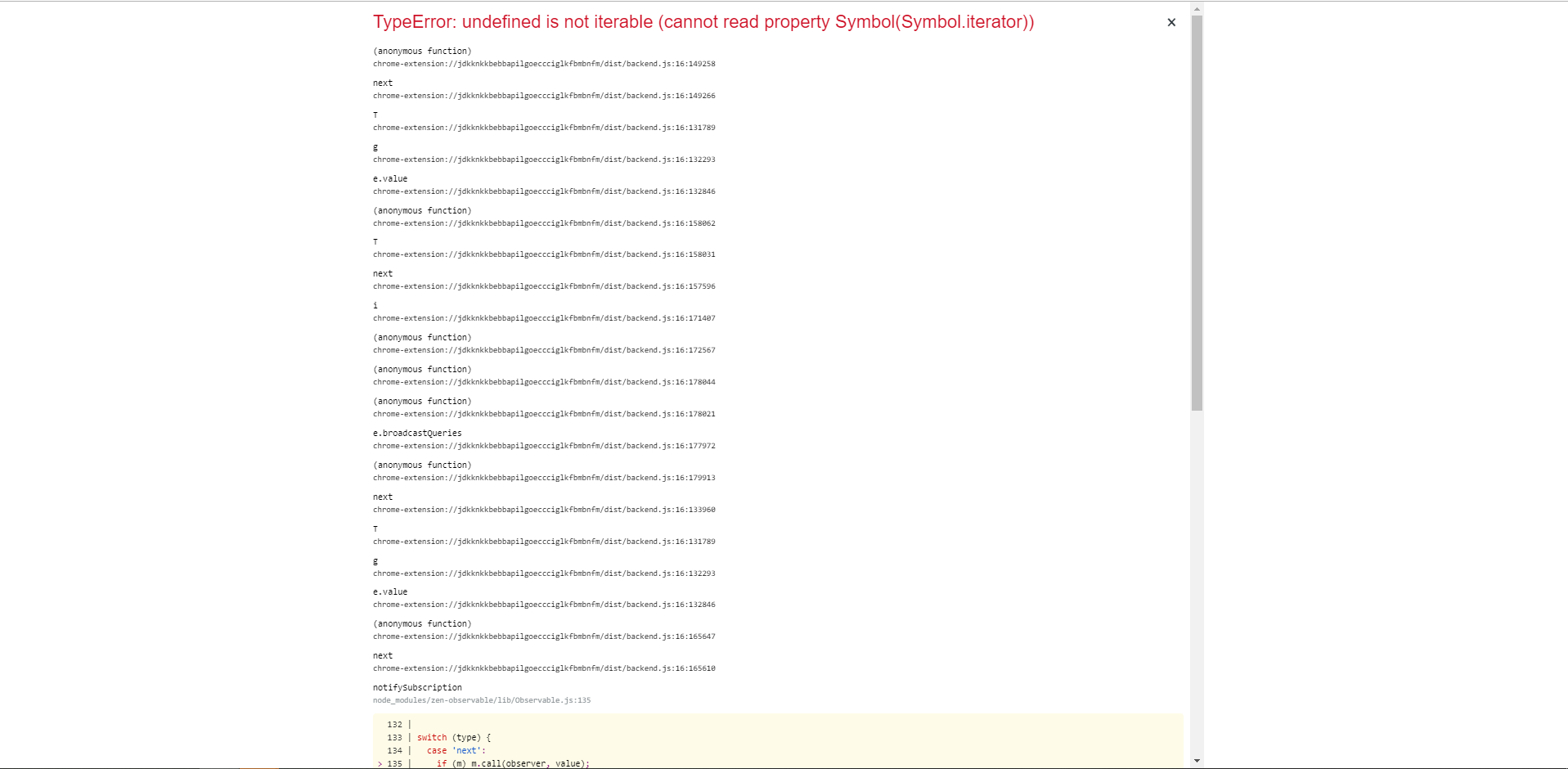 Devtools Backend Js Error On Version 2 3 2 · Issue 305 · Apollographql Apollo Client Devtools
