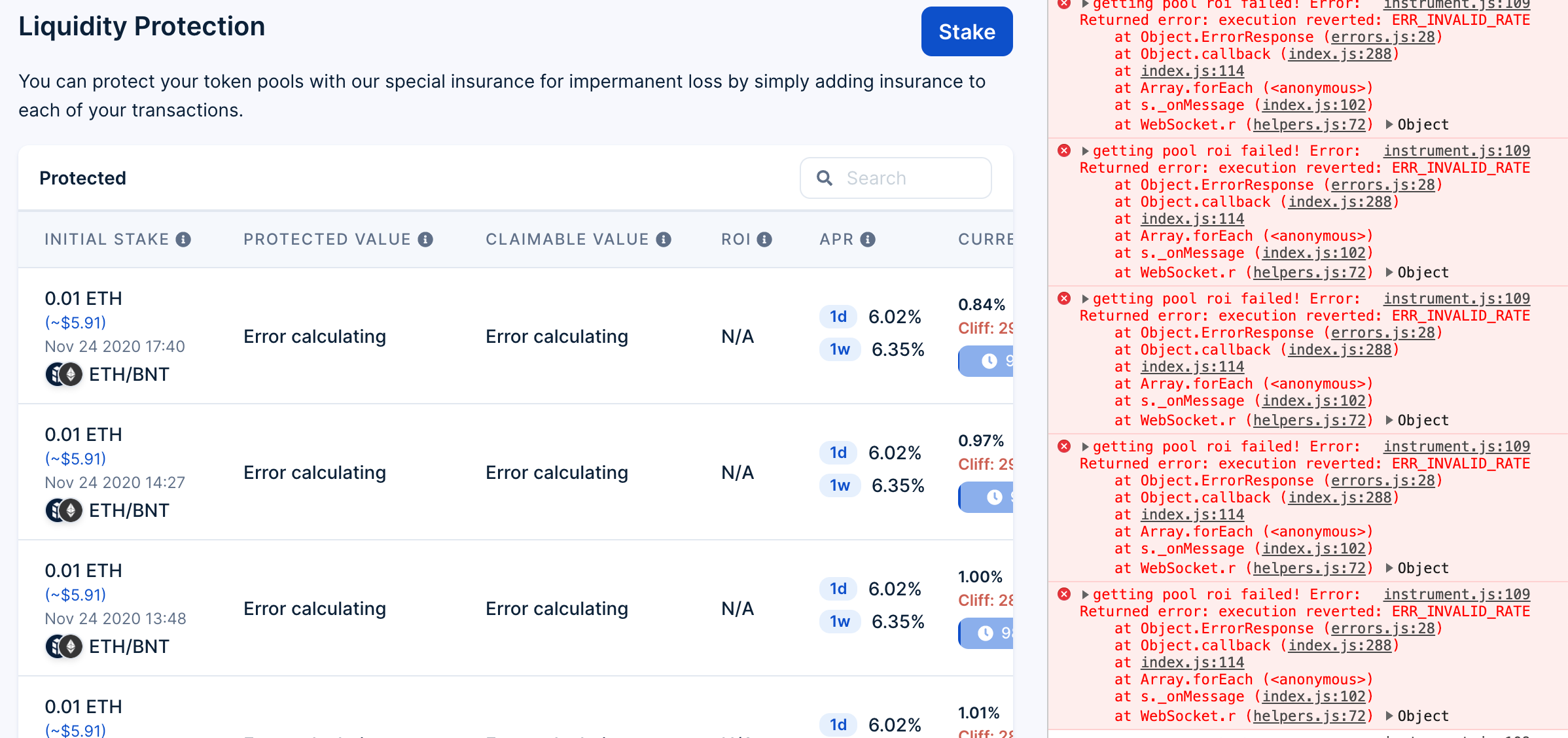 protected table - error calculating columns data · Issue #602 · bancorprotocol/webapp · GitHub