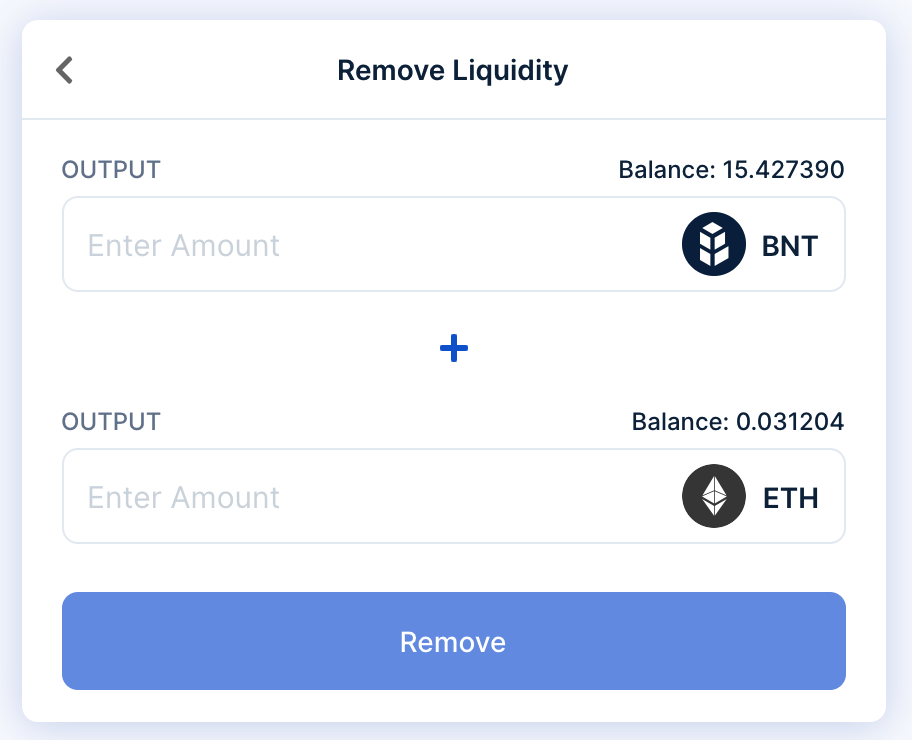 pool tokens - remove liquidity (withdraw) popup update · Issue #762 · bancorprotocol/webapp · GitHub