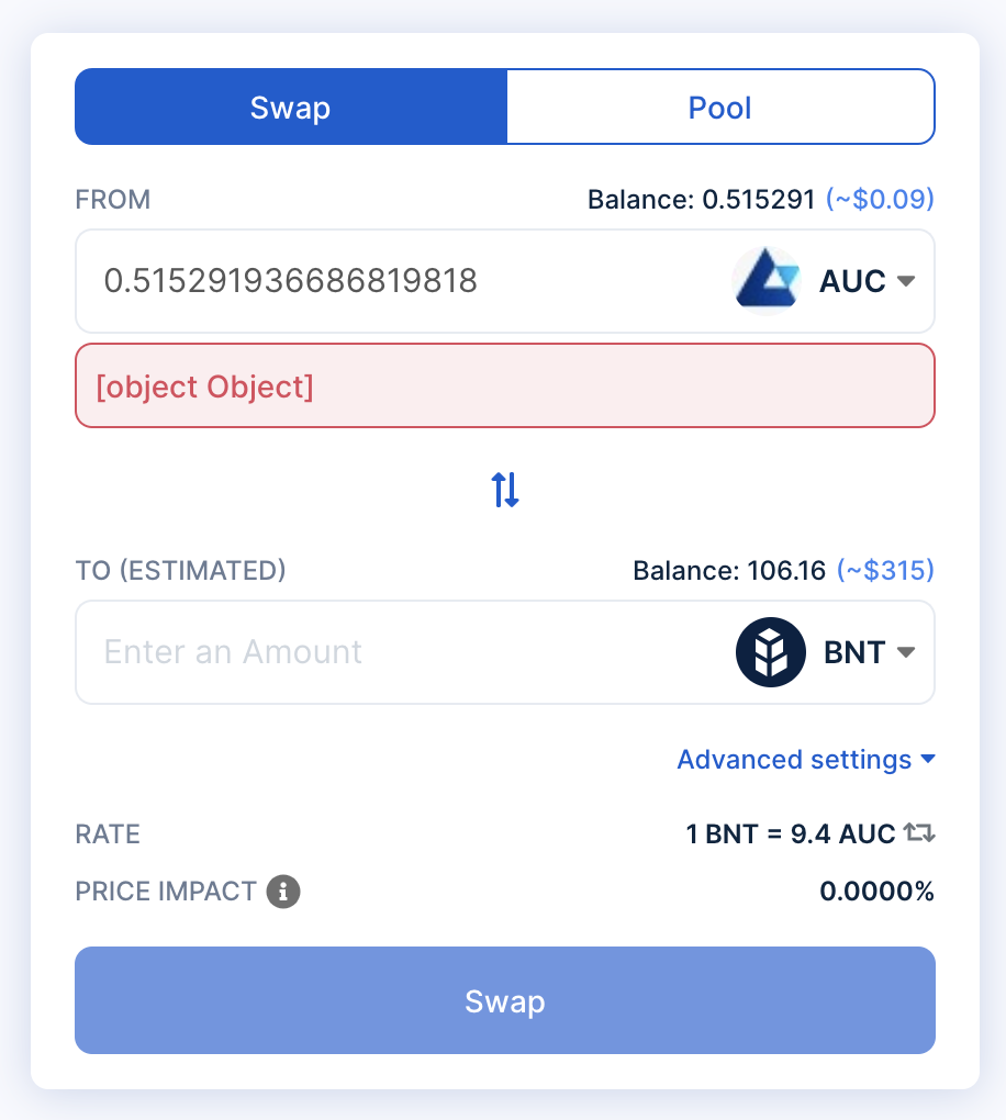 swap token - auc token bug · Issue #1005 · bancorprotocol/webapp · GitHub