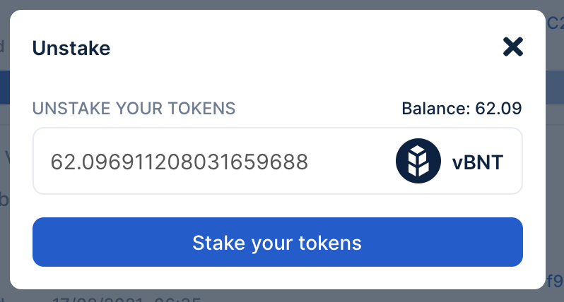 vBNT token unstaking · Issue #1038 · bancorprotocol/webapp · GitHub