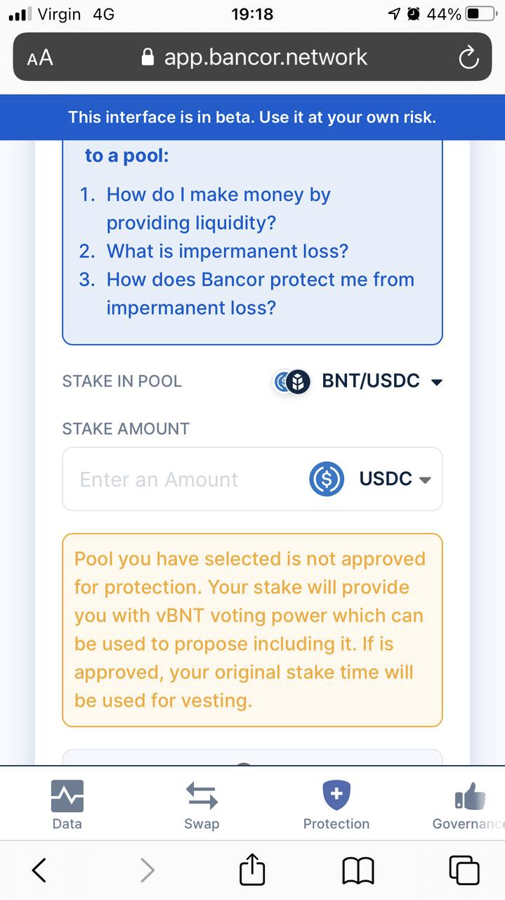 incorrect error message on protect liquidity · Issue #1135 · bancorprotocol/webapp · GitHub