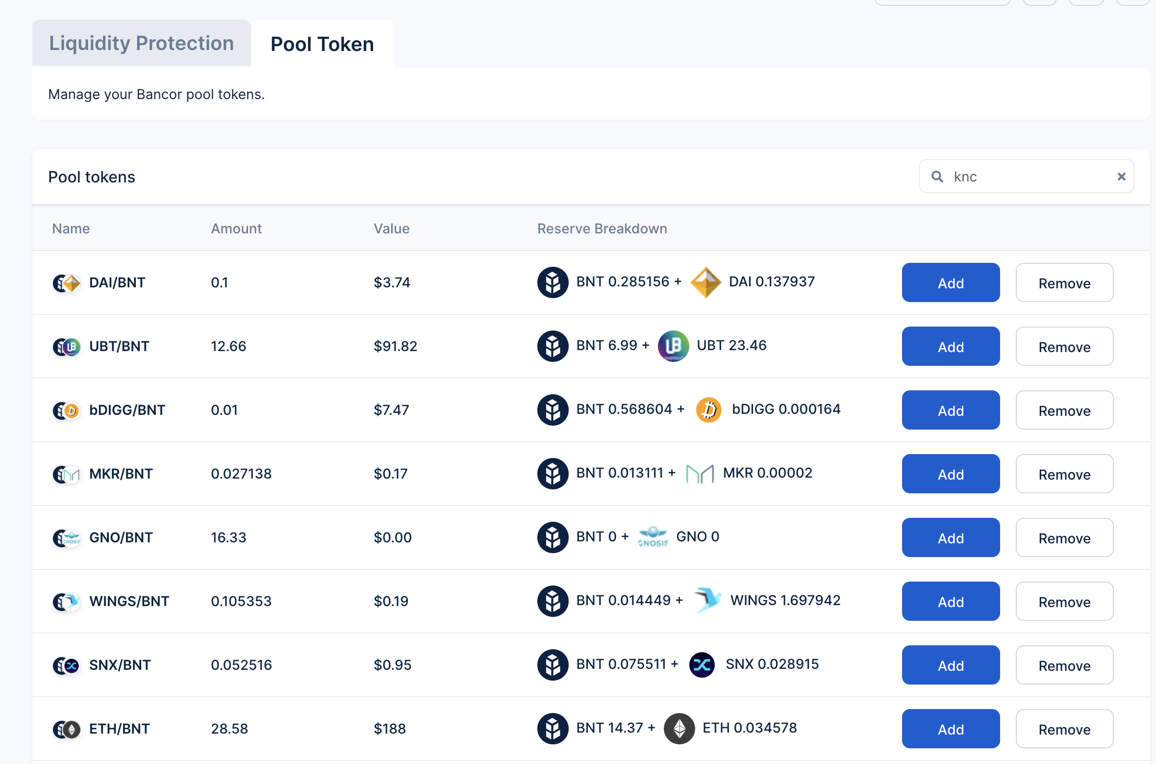 Portfolio Pool Token View Search Doesnt Work · Issue 1412 · Bancorprotocol Webapp · Github