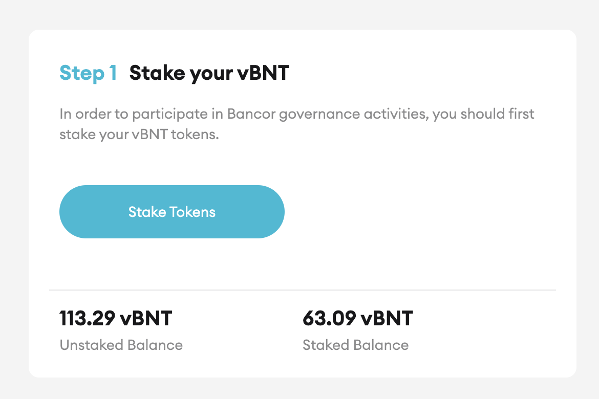 There is no indication that the vBNT must stay staked for 7 days when staking it for governance ...