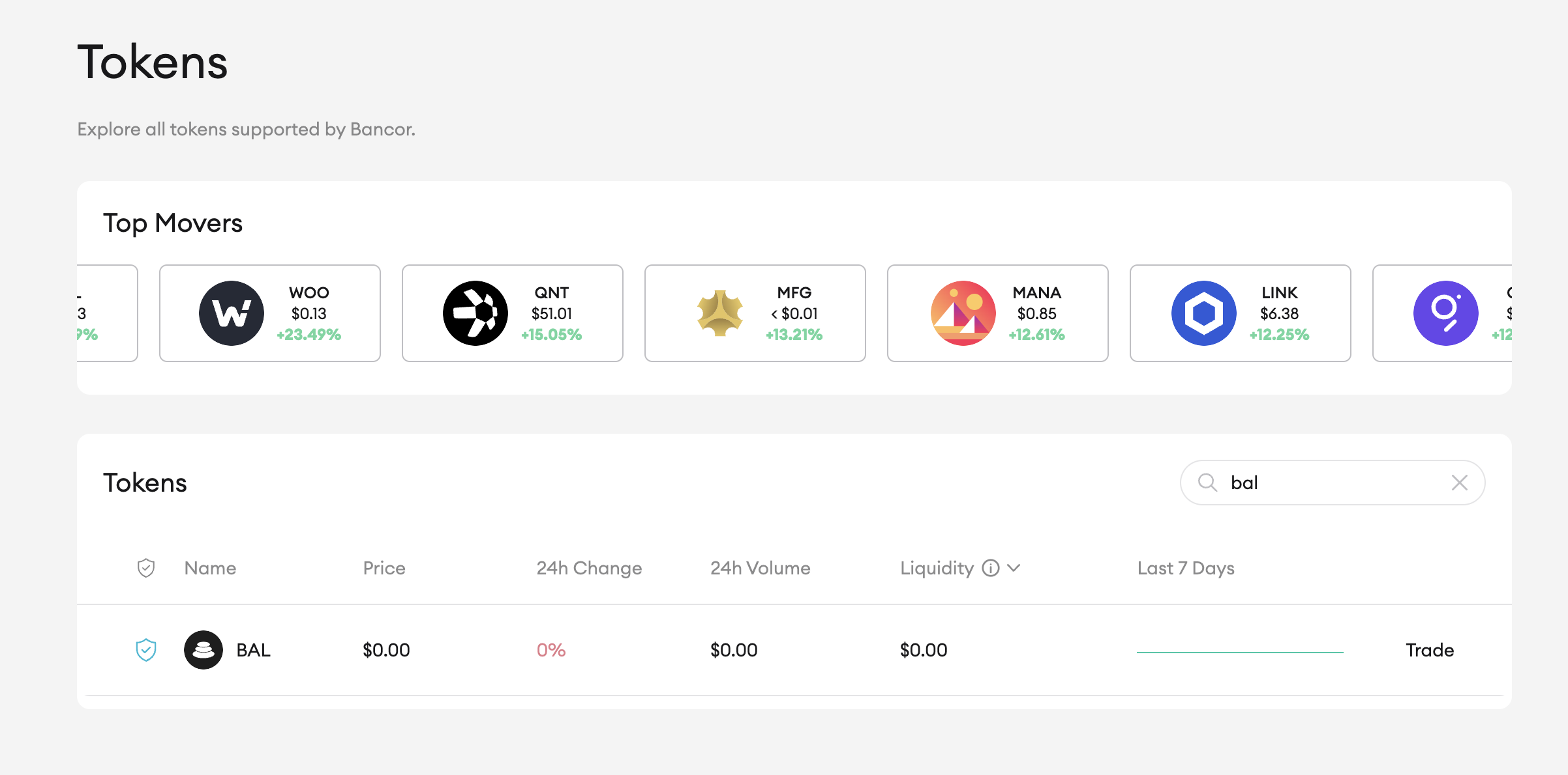 Tokens table - do not show tokens with 0 liquidity · Issue #498 · bancorprotocol/webapp-v3 · GitHub