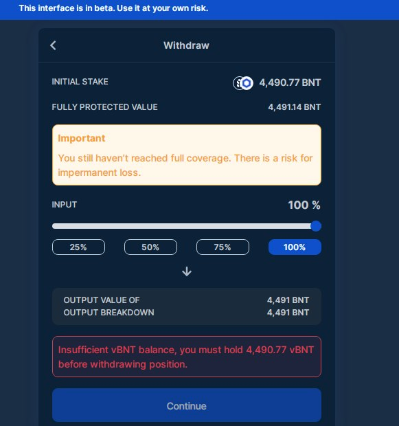 unstake protected position - vBNT balance rounding issues · Issue #405 · bancorprotocol/webapp ...