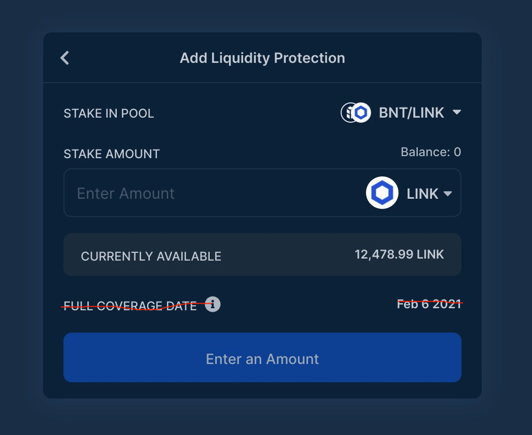 Remove text from Add Liquidity Protection widget · Issue #417 · bancorprotocol/webapp · GitHub